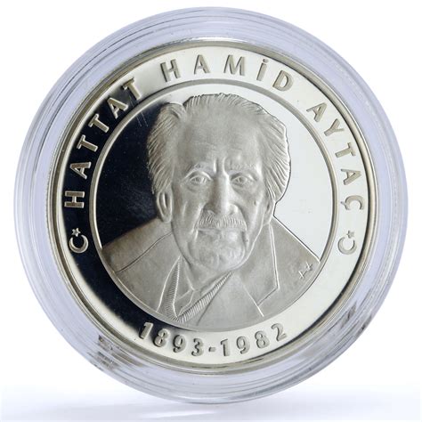 Turkey 25 Lira Calligrapher Hattat Hamid Aytac Literature Proof Silver Coin 2006 Coinsberg