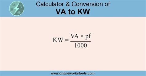 Volt Amps Va To Kilowatts Kw Conversion Calculator Va To Kw