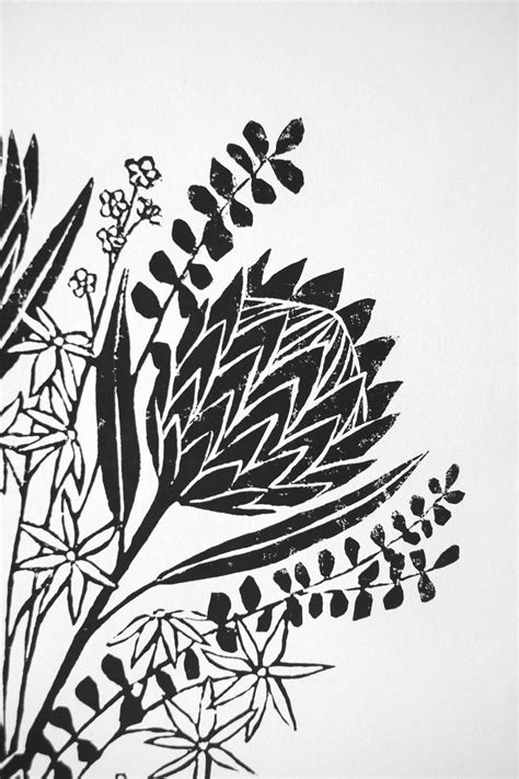 Plant Lino Cut Linocut Prints Linocut Art Linocut