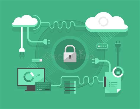 Secure Cloud Computing Stock Vector Illustration Of Data 40829942