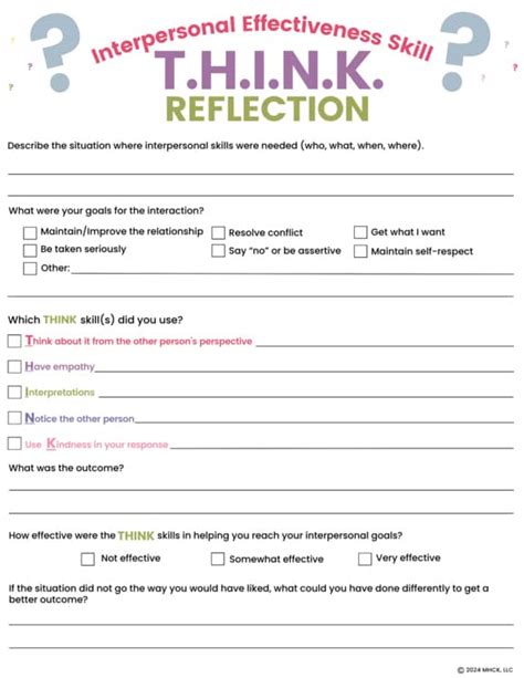 Think Skill Dbt Worksheet 2 Pgs Interpersonal Effectiveness Dbt Worksheets