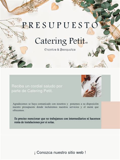 Presupuesto Catering Descargar Gratis Pdf Ensalada Alimentos