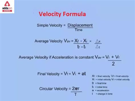 Velocity Formula V St Velocity Formula V St