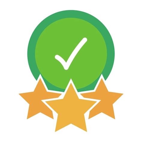 Check Mark And Three Stars Free Vector