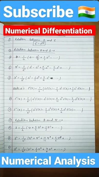 Numerical Analysis Formulas Differentiation Maths Superamazingway