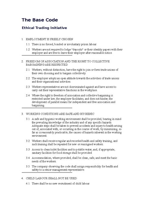 Eti Code Eti Training The Base Code Ethical Trading Initiative 1