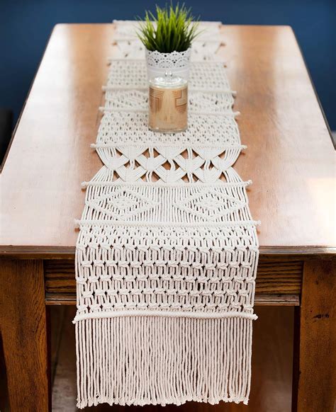 Macrame Table Runner Boho Table Runner 86 X 13 Inches