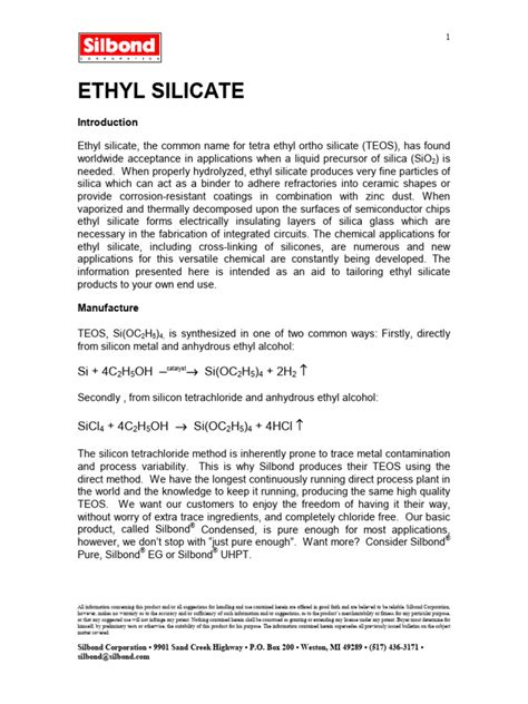 Ethyl Silicate Gel Test Pdf Silicon Gel