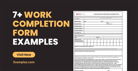 7 Work Completion Form Examples To Download