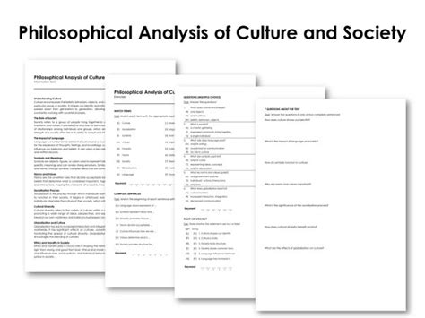 Philosophical Analysis Of Culture And Society Made By Teachers