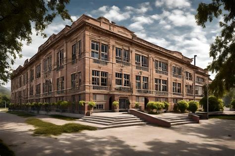 Premium Ai Image Public School Building