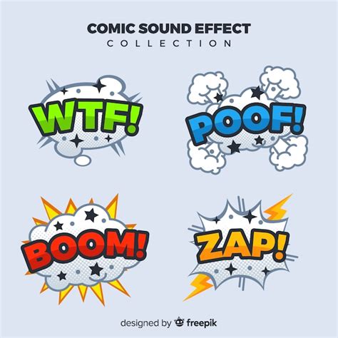 Colección De Efectos De Sonido De Comics Vector Gratis