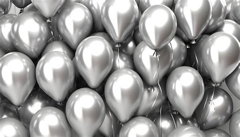 Silver Balloons Background Premium Ai Generated Image