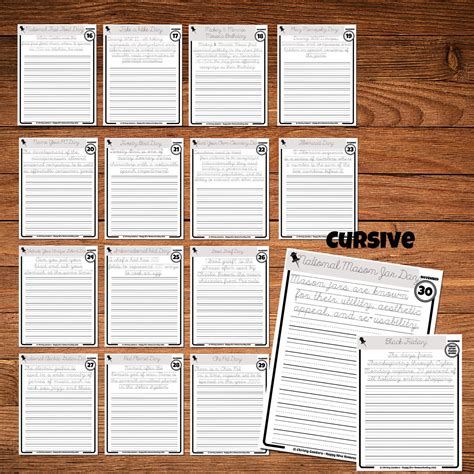 November Holiday Handwriting Cursive