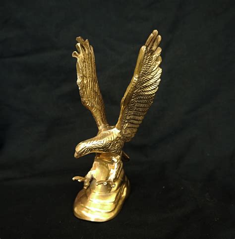 Vintage Large Solid Brass Eagle Statue Brass Eagle Figurine Etsy
