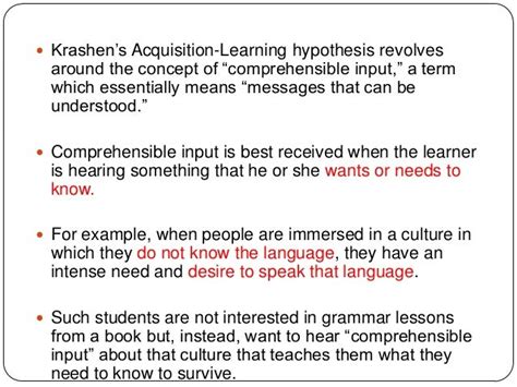 The Acquisition Learning Hypothesis Ours The Acquisition Learning Hypothesis Ours