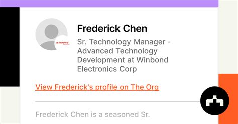 Frederick Chen Sr Technology Manager Advanced Technology