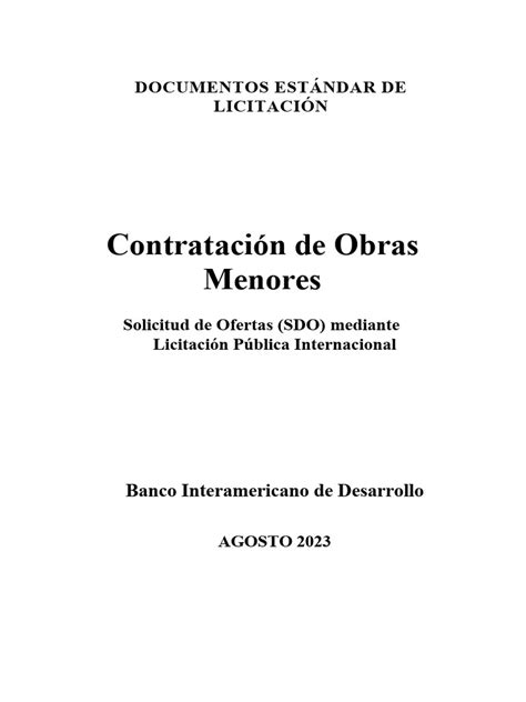 Contratacion De Obra Menores Descargar Gratis Pdf Bancos Donación