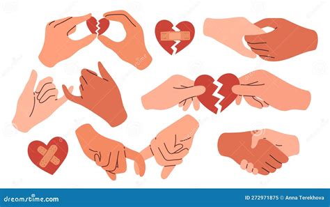 Love Reconciliation Vector Happy Couple Repair Torn Heart
