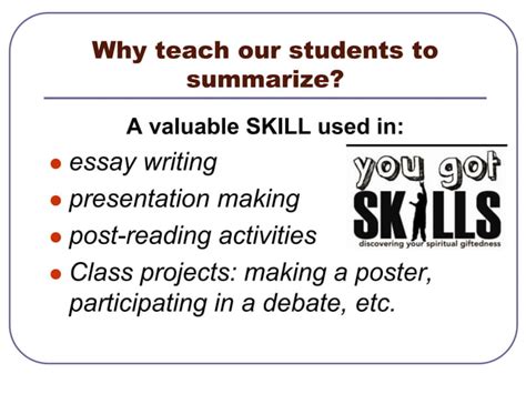 Summarizing Tips Ppsx