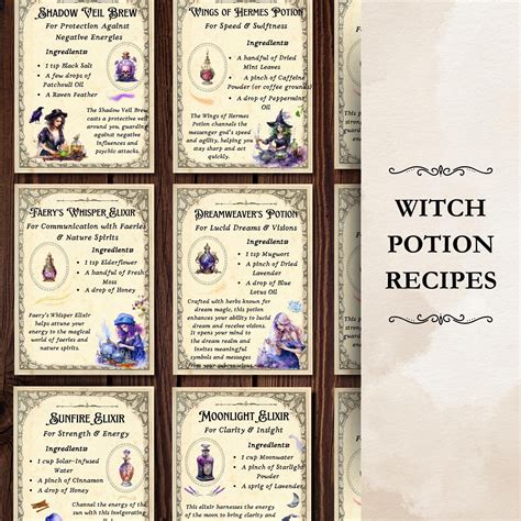 Witch Potion Recipes Witchs Brew Potions Potion Recipe Cards
