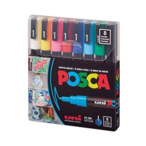 Uni Posca 8 Pen Set Pc 3m Haanzlk
