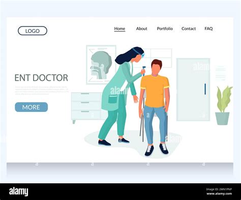 Ent Doctor Vector Website Landing Page Design Template Stock Vector