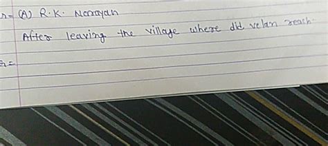 R A Rk Narayah After Leaving The Villaye Studyx