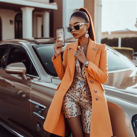 A Stylish Social Media Girl Snapping Pictures Premium Ai Generated Image