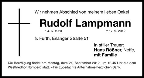 Traueranzeigen Von Rudolf Lampmann Trauer Nn De