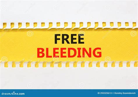Free Bleeding Symbol Concept Words Free Bleeding On Beautiful Yellow