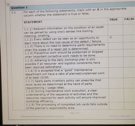 Solved Question 1table 11table For Each Of The