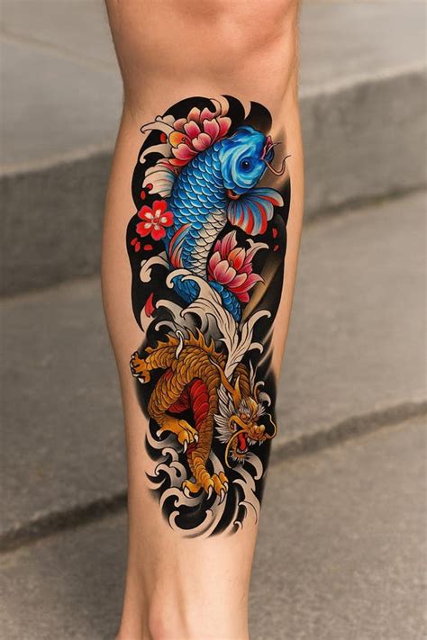 Koi Dragon Arm Tattoos