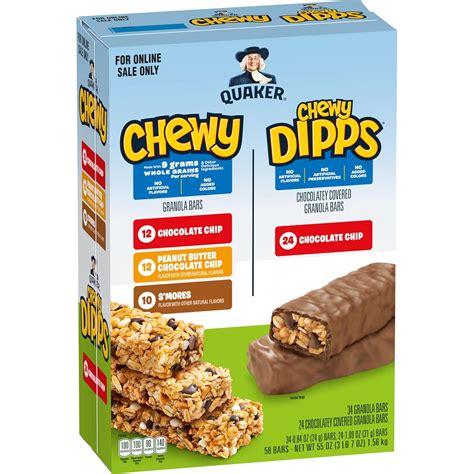 Quaker Chewy Granola Bars Chewy And Dipps Variety Pack 58