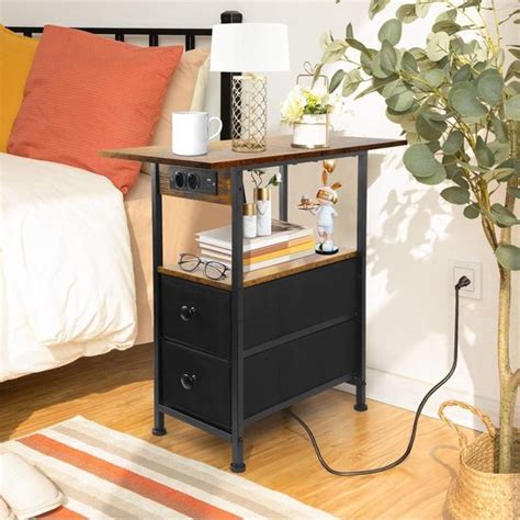 Table Basse Avec 2 Tiroirs Table Dappoint étroite Pour Salon Et