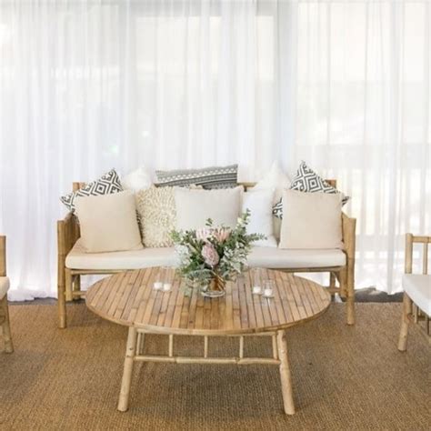 Hire Round Bamboo Coffee Table Wedding And Events Noosa And Sunshine Coast