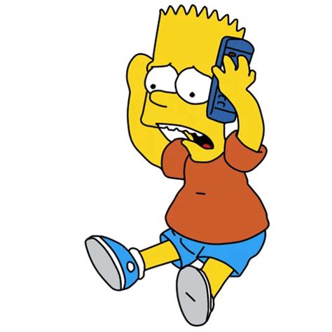 Bart Simpson Phone Ay Caramba Sticker Sticker Mania
