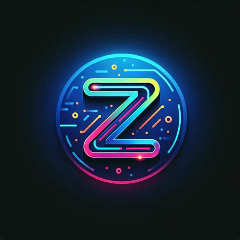 Dynamic Artificial Intelligence Logo With Neon Z Letter Ai Art