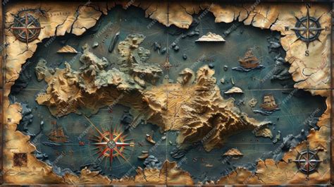 Design An Old Engraving Style Map Of An Imaginary Continent Complete