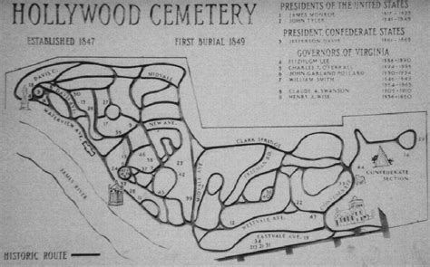 Hollywood Cemetery Richmond Tour Map