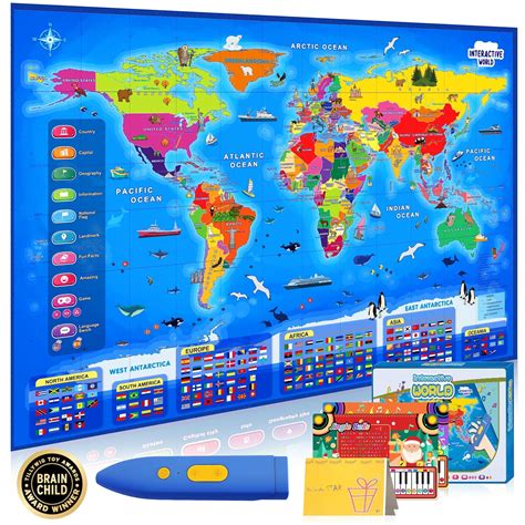 World Map Postereducational Toys For 4 8 Year Oldsinteractive World