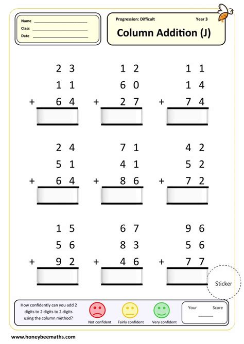 Year 3 Addition Worksheets Printable Pdfs Honey Bee Maths