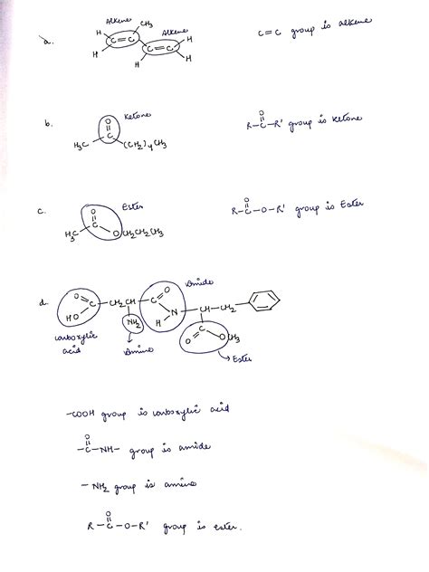 [Solved] d. 2. Circle and name all functional group(s) for each molecule CH3... | Course Hero