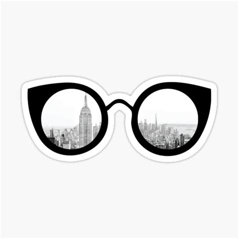 Nyc Glasses Sticker By Libberdoodle Redbubble