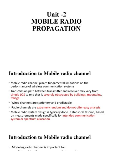 Unit 2 Mobile Radio Propagation Download Free Pdf Diffraction Radio Propagation