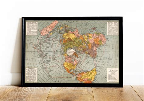 Flat Earth World War Ii Map Polar Azimuthal Equidistant Projection