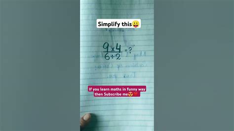 Simplify Mathsproblem Mathstricks Mathshorts Youtube