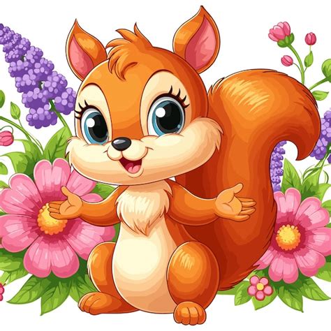 Premium Vector Cute Squirrel Vector Cartoon Illustration