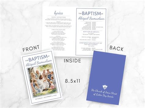 Lds Baptism Program Customizable Template Easy To Edit Canva Download