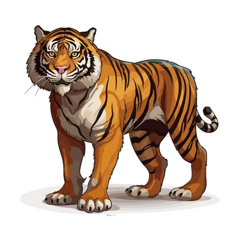 Premium Vector Tiger Vector On White Background
